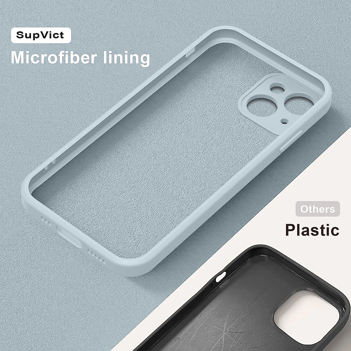 SupVict iPhone 13 Mini Phone Case, Slim Thin Silicone Soft Rubber Gel Cute Heart Design Shockproof Protective Soft Bumper Drop Protection Girls Women Boys Men iPhone 13 Mini Cover, Blue Design