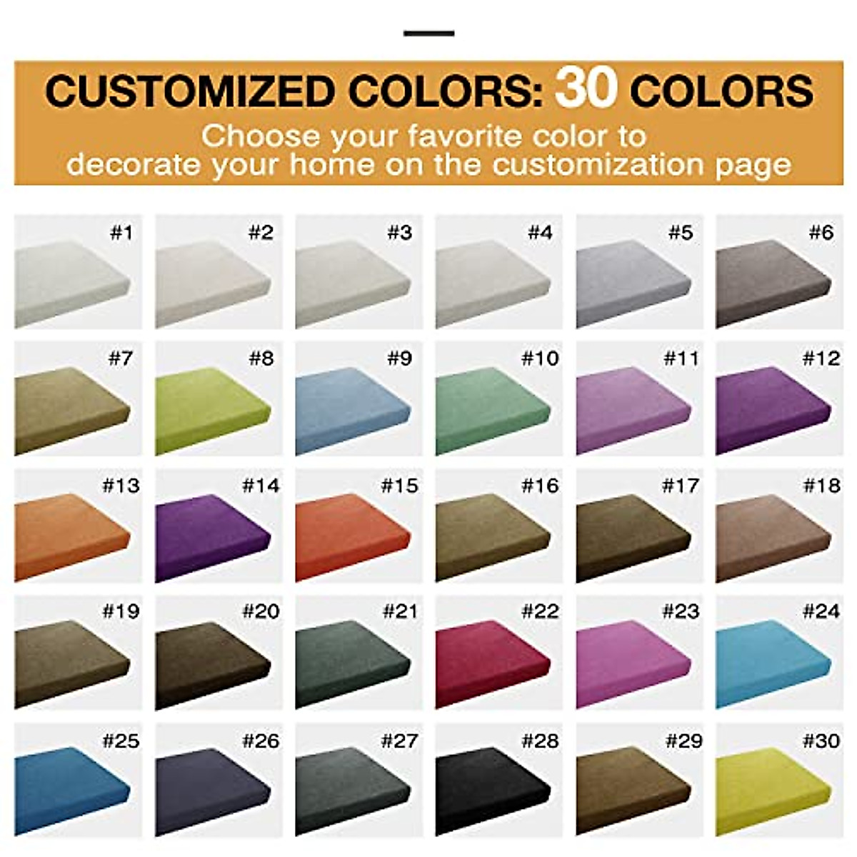 PHUSTJKL Custom Size 30 Colors Bench Cushion, 4 in Thick Upholstery Foam Bay Window Seat Cushion Washable Removable Cover Non Slip Kitchen Dining Cushion Patio Swing Seating Cushion Garden Bench