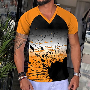 Men’s Active Quick Dry Crew Neck T Shirts | Athletic Running Gym Workout Short Sleeve Tee Tops Bulk Men Valentines Day Gifts a305 Orange