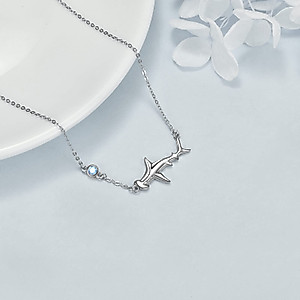 YAFEINI Hammerhead Shark Necklace Sterling Silver Pendant Shark Jewelry Gifts for Diver Women