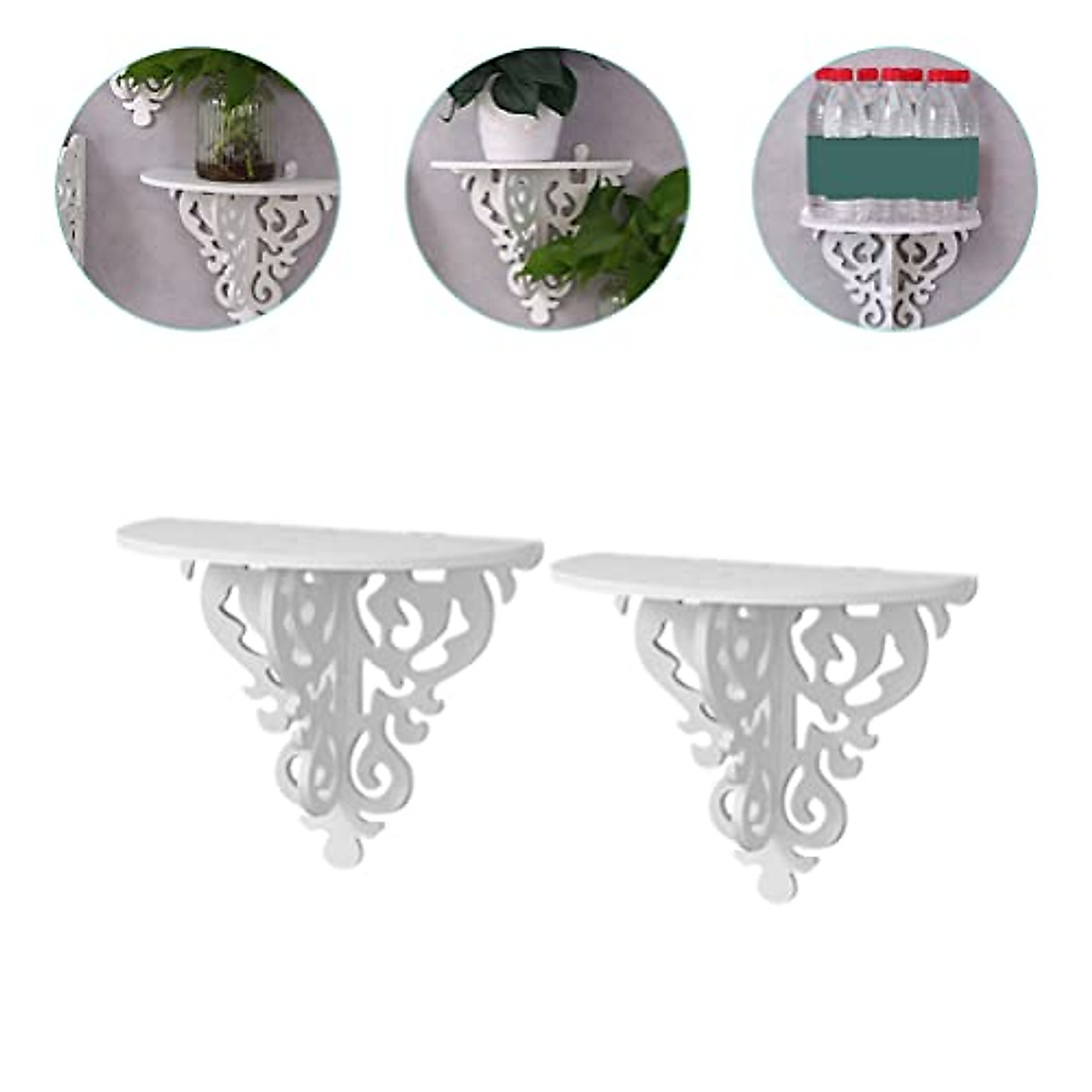 Cabilock Floating Wall Shelves 2pcs Wall-Mounted Flower Pot Stands Wall Hanging Sundries Shelf Flower Pot Organizer Wall Bookshelf