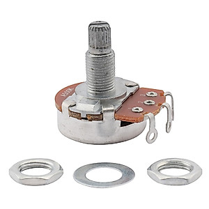 MusiclilyFull Size A500K Guitar Potentiometers Long Split Shaft Pots for Fender Stratocaster Telecaster Les Paul LP Electric Guitar Bass (Pack of 2)