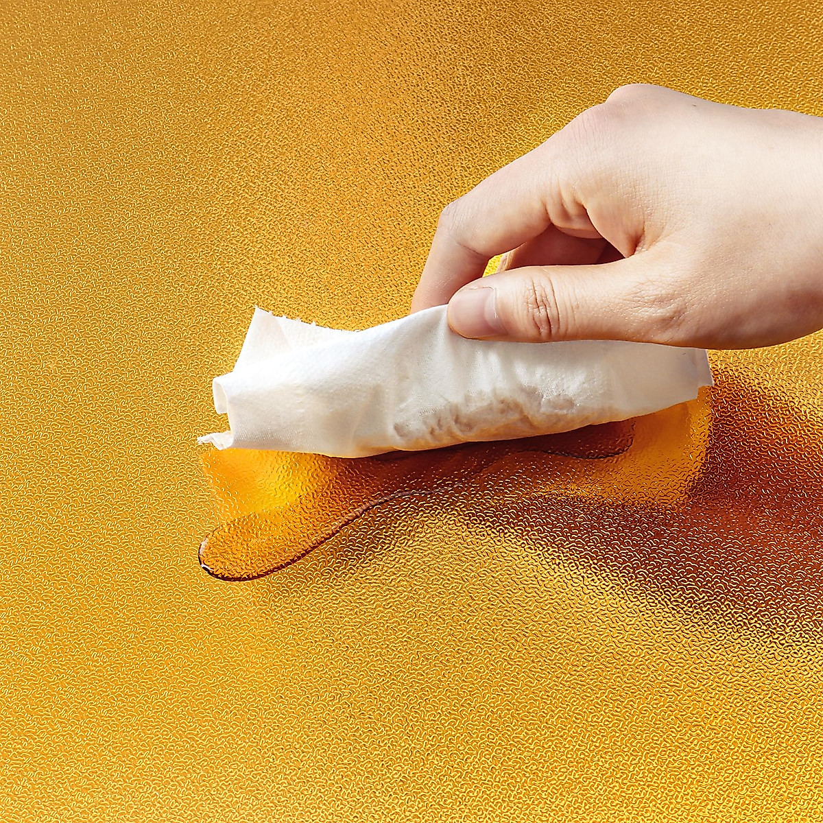 Gold Self Adhesive Contact Paper 15.7"x118" Metallic Gold Wallpaper Stick and Peel Contact Paper Kitchen Oil Proof Waterproof Backsplash Wallpaper for Countertop Cabinet Drawer Shelf Furniture Decor