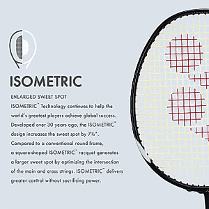 YONEX Muscle Power 29 Carbon Graphite Strung Badminton Racket with Full Racket Cover (Black/White) | for Intermediate Players | 85 Grams | Maximum String Tension - 30lbs