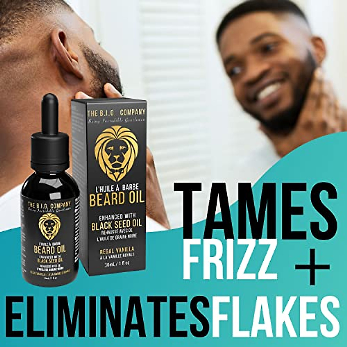 Beard Oil for Men - Beard Conditioner is a Softener for Coarse Dry Beards - Supports Natural Growth - Enhanced with Black Seed Oil - Eliminates Dandruff - Regal Vanilla Scented - The B.I.G. Company