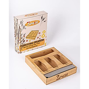 Zipnizer Food Storage Bag Organizer with Foil dispenser