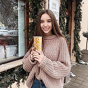 Floral Tumbler, Daisy Gifts for Women, Daisy Coffee Travel Mug, Cute Skinny Tumbler with Lid and Straw, Daisy Flowers Items, Unique Birthday Gifts for Women, Friends Female - 20Oz Daisy Water Bottle