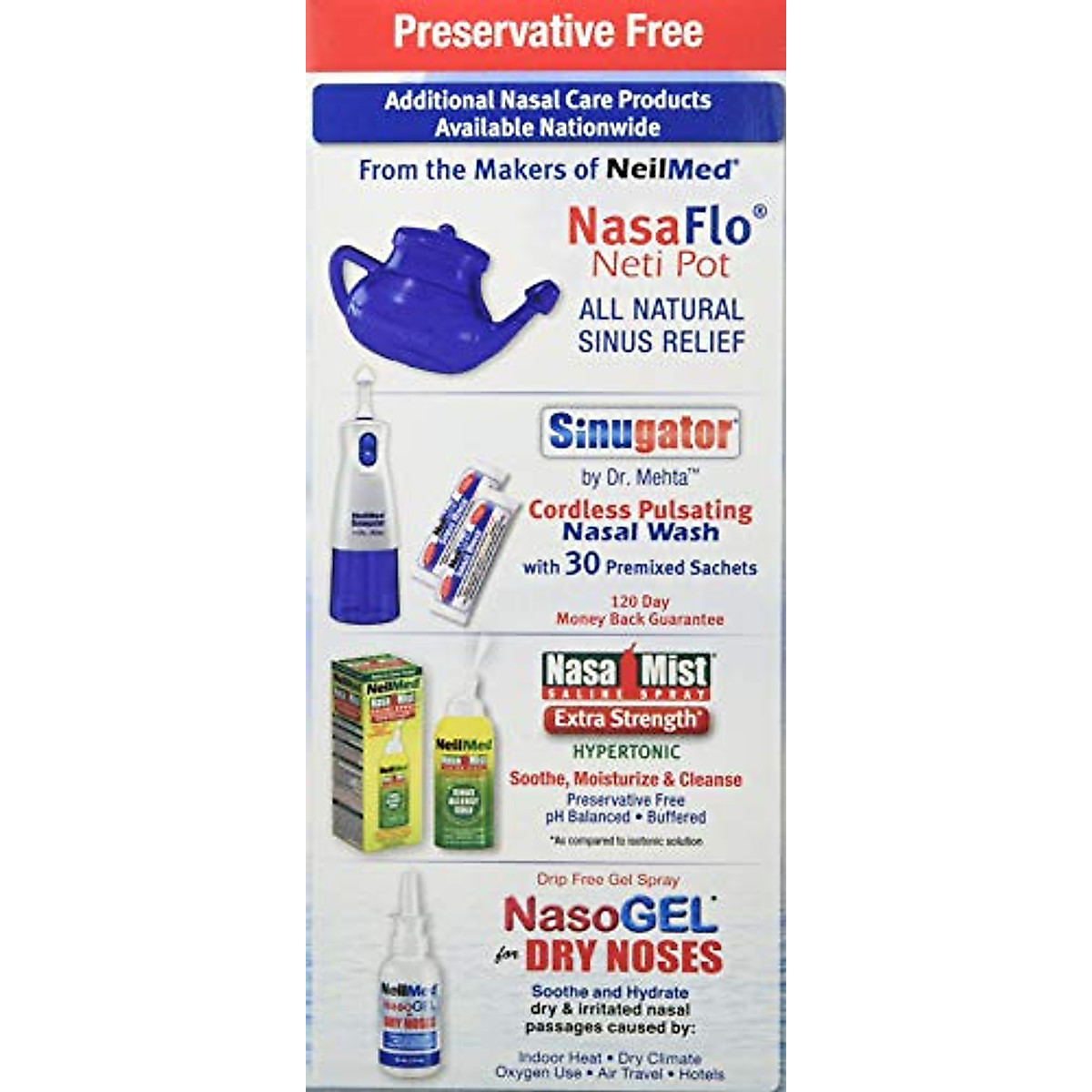 NeilMed Sinus Rinse All Natural Relief Premixed Refill Packets 100 Count (Pack of 1)