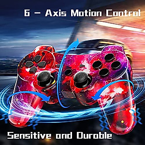 ISHAKO Wireless Controller for PS3 Controller Compatible with Playstation 3 Game Joystick with High-Performance Motion Gamepad 6-axis Double Vibration andCharging Cable(Galaxy)