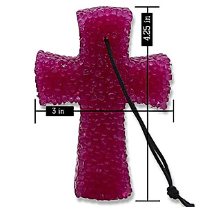 Leather and Lace Scented Freshie 1 Magenta Cross, Lone Star Candles and More, Authentic Aroma of Genuine Leather Mixed with Creamy Vanilla, Air Freshener, Car Freshener Premium Aroma Beads, USA Made