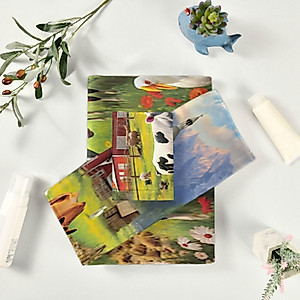 Flradish Farm Animals Towels 3 Pack Bath Towels for Bathroom Set Soft Cotton Highly Absorbent Lightweight & Quickdry Towel Set 1 Bath Towel,1 Hand Towel,1 Washclothe