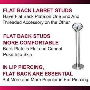 bodyjewellery 4Pcs 16g 1.2mm 12mm Stainless Steel Monroe Piercings Lip Auricle Rim Cartilage Helix Pinna Ear Lobe Halfball BYAW