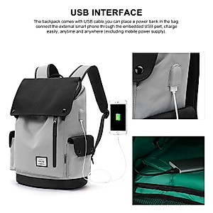 WindTook Travel Laptop Backpack for Men Casual Daypack with USB Charging Port School College Computer Book Bag Fit for 15 Inch Notebook, Gray