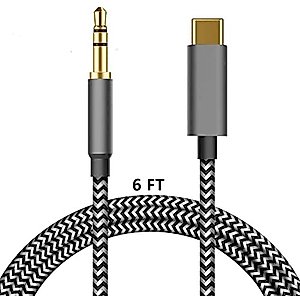 USB C to 3.5mm Aux Cable 6FT, Type C 3.5mm Audio Cord for Google Pixel 7 6 Pro 5 4 XL 3 XL 2 XL, Galaxy S23 S22 Ultra S21 Ultra S20 + Note 20 Ultra 10 10+, OnePlus 6T/7/7Pro/7T/8/8Pro,Moto, iPad