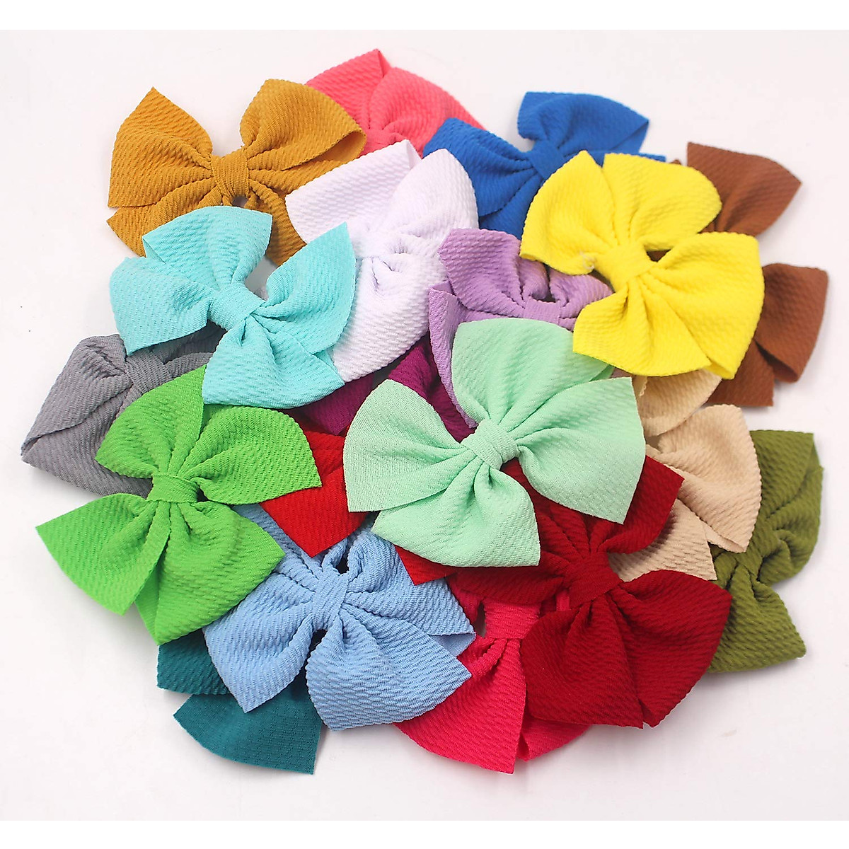 CÉLLOT 40 Pieces 4" Hair Bows Alligator Hair Clips for Baby Girls Toddlers Children Photographic Hair Accessories (20 Colors in Pairs)