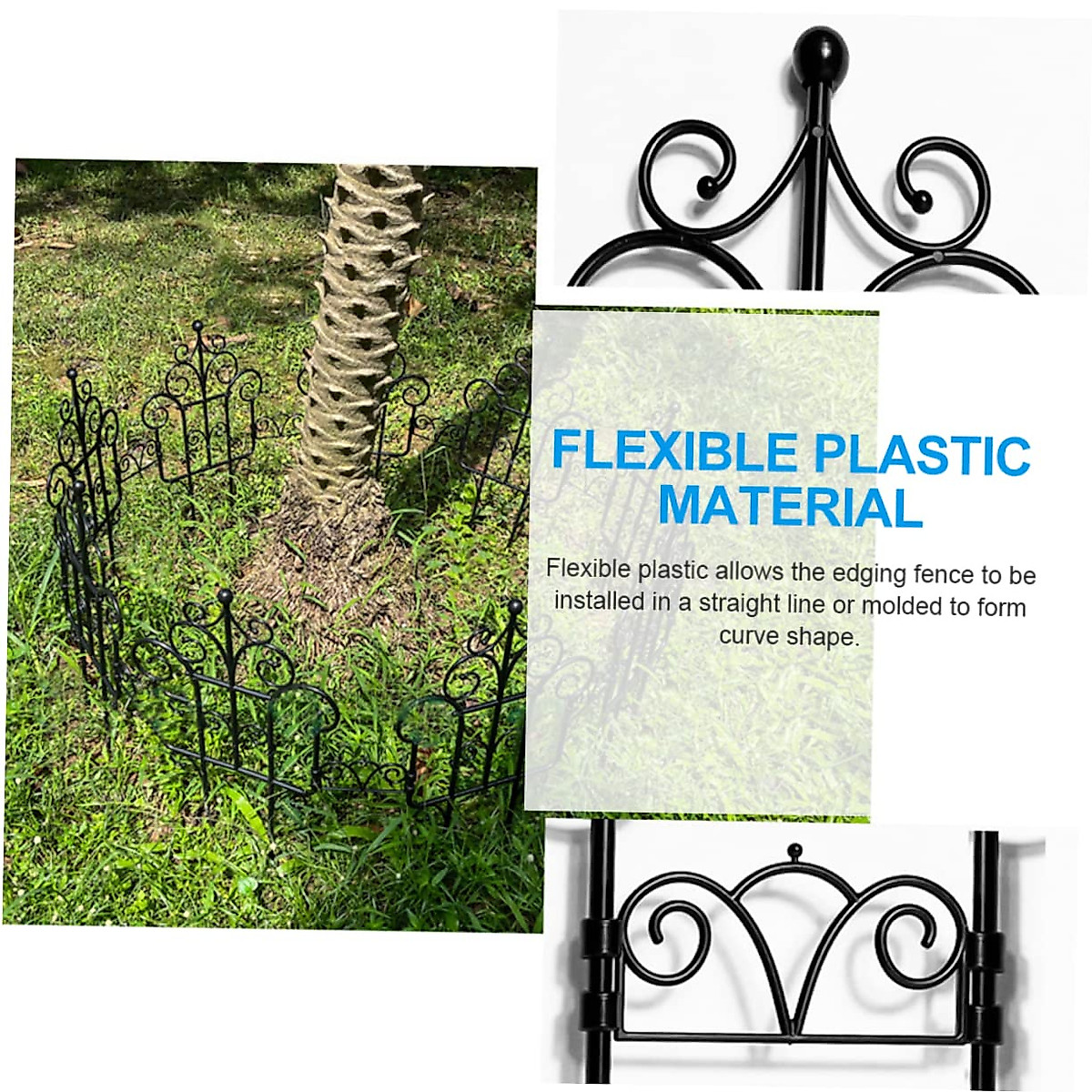 SECFOU Garden Dog Fences for Yard Potted Plant trelli Fixer Upper Patio Fencing Border Snow Fence Flower Climbing trelli Plant Pot trelli Outdoor Lawn Border pet Fence Edging Plastic Edge