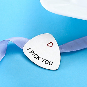 Husband Boyfriend Gifts Guitar Picks Gifts for Musician Husband Boyfriend Dad, Valentine's Day Gift for Him, Wedding Anniversary Present for Men (I Pick You)