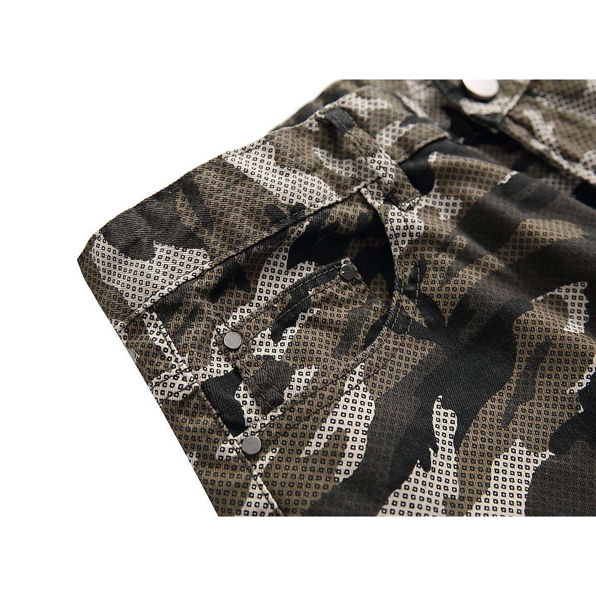 DANT BULUN Men's Fashion Casual Printed Jeans Stretch Skinny Denim Jogger Pants (30,1553-4)