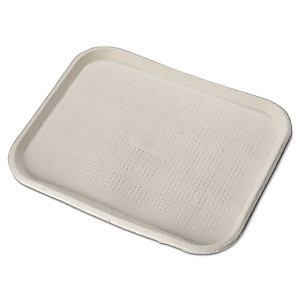 Savaday Molded Fiber Food Trays, 14 x 18, White, Rectangular, 100/Carton