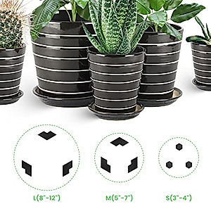 SNAIL GARDEN 40Pcs Invisible Pot Feet, Composable Hexagon Flower Pot Feet Risers for Muti-Styles Pots, Nonslip Gardening Pot Feet Pads for Indoor Outdoor Planters Garden Plant Pots Flowers