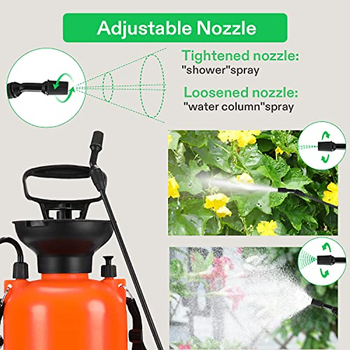 VIVOSUN Dual Rotating Batch Compost Bin with 1.3 Gallon Garden Pump Pressure Sprayer, 43 Gallon Composter, Sprayer with Pressure Relief Valve, Adjustable Shoulder Strap