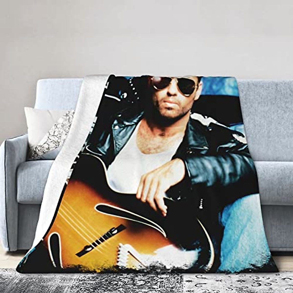 George Music Michael Blanket Soft and Warm Throw Blanket Lightweight Flannel Fleece Blankets for Home Bed Sofa 80"x60"