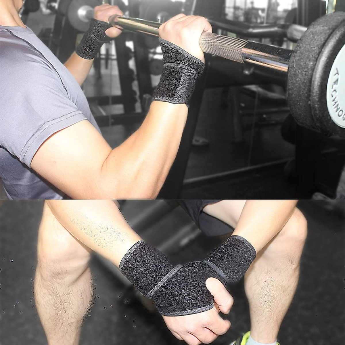 YUNYILAN Wrist Support Brace/Carpal Tunnel/Hand Support, Adjustable for Arthritis and Tendinitis, Joint Pain Relief (Black), 2 Pack