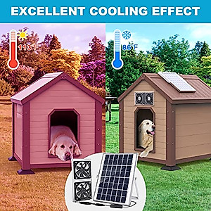 SOLPERK Solar Fan for Shed, 10w Chicken Coop Solar Panel Fan, Solar Greenhouse Fan with 11.8ft/3.6m Cable, Solar Exhaust Fan For Shed, Chicken Coop, Greenhouse, Dog House