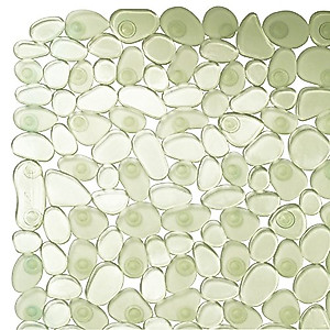 iDesign Pebblz Non-Slip Suction Bath Mat for Shower, Bathtub - Green 26" x 13.5"