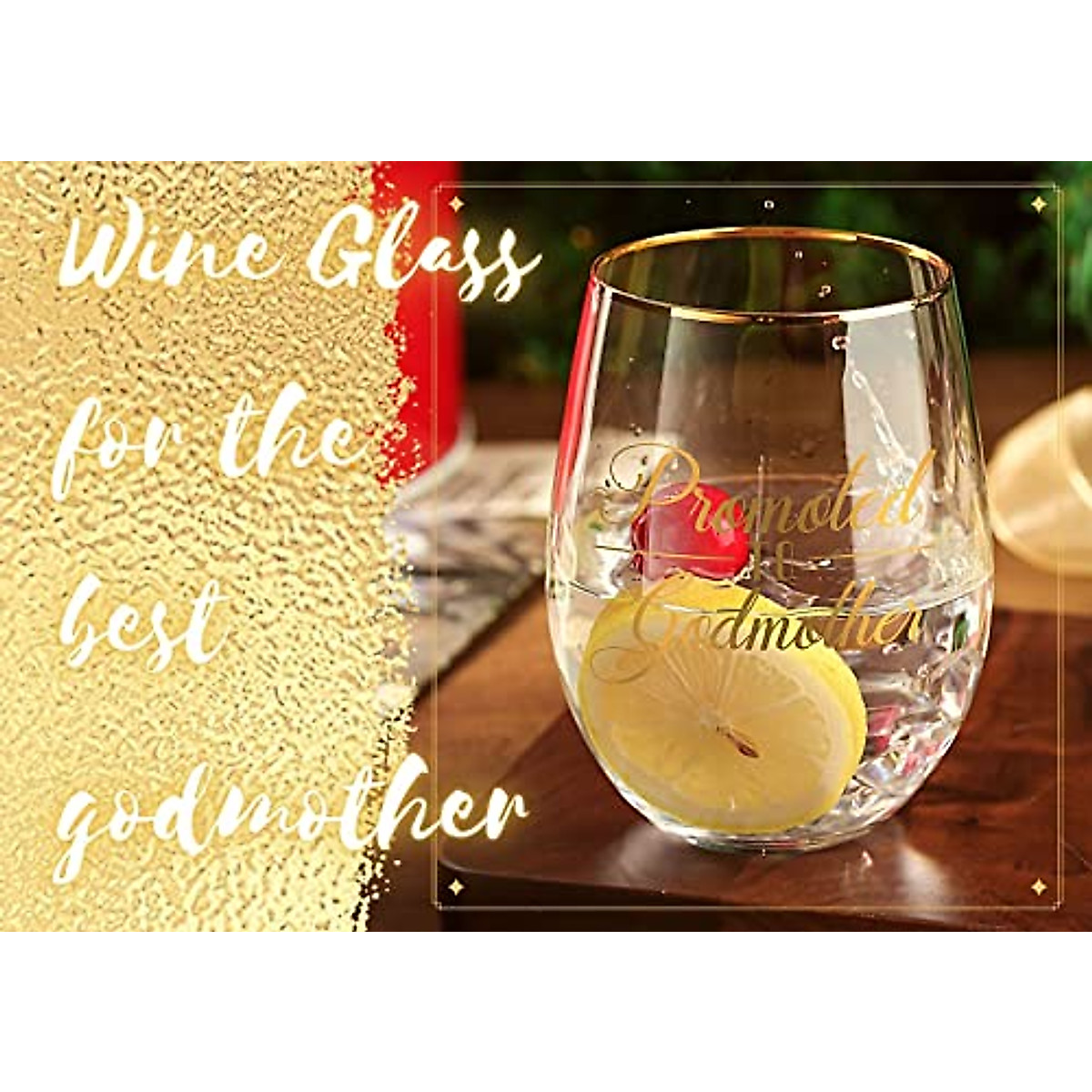 Onebttl Godparent Proposal Gift Set, 17oz Wine Glass & 8.5oz Whiskey Glass Set, Godmother and Godfather Gift, Ideal for Godparent Birthday, Proposal, Baptism