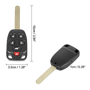 X AUTOHAUX New Car Replacement Keyless Remote Key Fob Shell Case Black N5F-A04TAA for Honda Odyssey 2011-2013