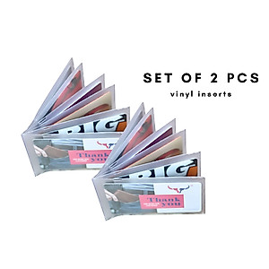 Set Of 2 Heavy Duty Vinyl Credit Card ID Holder Wallet Insert MADE IN USA