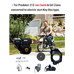 YAMAKATO Electrical Starter Kit for Predator 212 Coleman Honda Non Hemi 196cc 212cc 224cc Small Engine Mini Bike Go Kart
