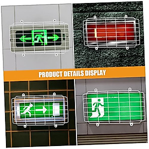 PAMINGONO 2pcs School Evacuation Sign Exit Sign Wall Covers Safety Sign Wire Guard Wire Exit Sign Cage Emergency Signal Damage Stopper Exit Sign Wire Guard Exit Light Protector Iron White