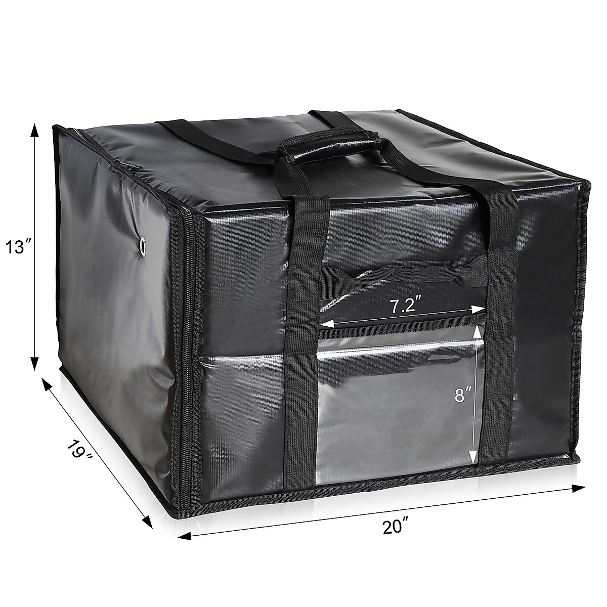 New Star Foodservice 51148 Insulated Pizza Delivery Bag, 20" by 19" by 13", Black