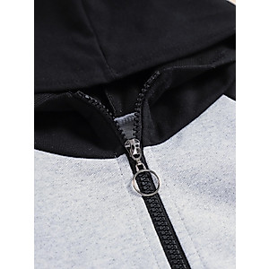 dPois Boy's Tracksuit 2 Pieces Sport Outfit Hoodie Sweatshirt and Sweatpants Jogging Pants Set Activewear Gray 7-8 Years