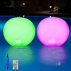 MoKo Solar Floating Christmas LED Inflatable Decorations Outdoor, Pool Lights Waterproof Lighting Party Decoration Accessories for Garden Yard 16 Colors Changing 4 Modes with Timer,2 Pack