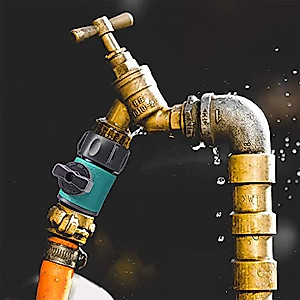 La Farah Garden Hose Shut Off Valve,Plastic Garden Hose Quick Connect Fittings,3/4" Male and Female Quick Connectors with Anti-Leak Ball Valve, Rubber Gaskets(6 PCS)