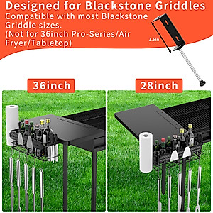 Griddle Caddy for Blackstone 28"/36" Griddle/Prep Cart Accessories Storage,Upgraded 5-In-1 BBQ Barbecue Grill Accessories Caddy Space Saving Organizer Box for Outdoor Grill with Magnetic Tool Holder