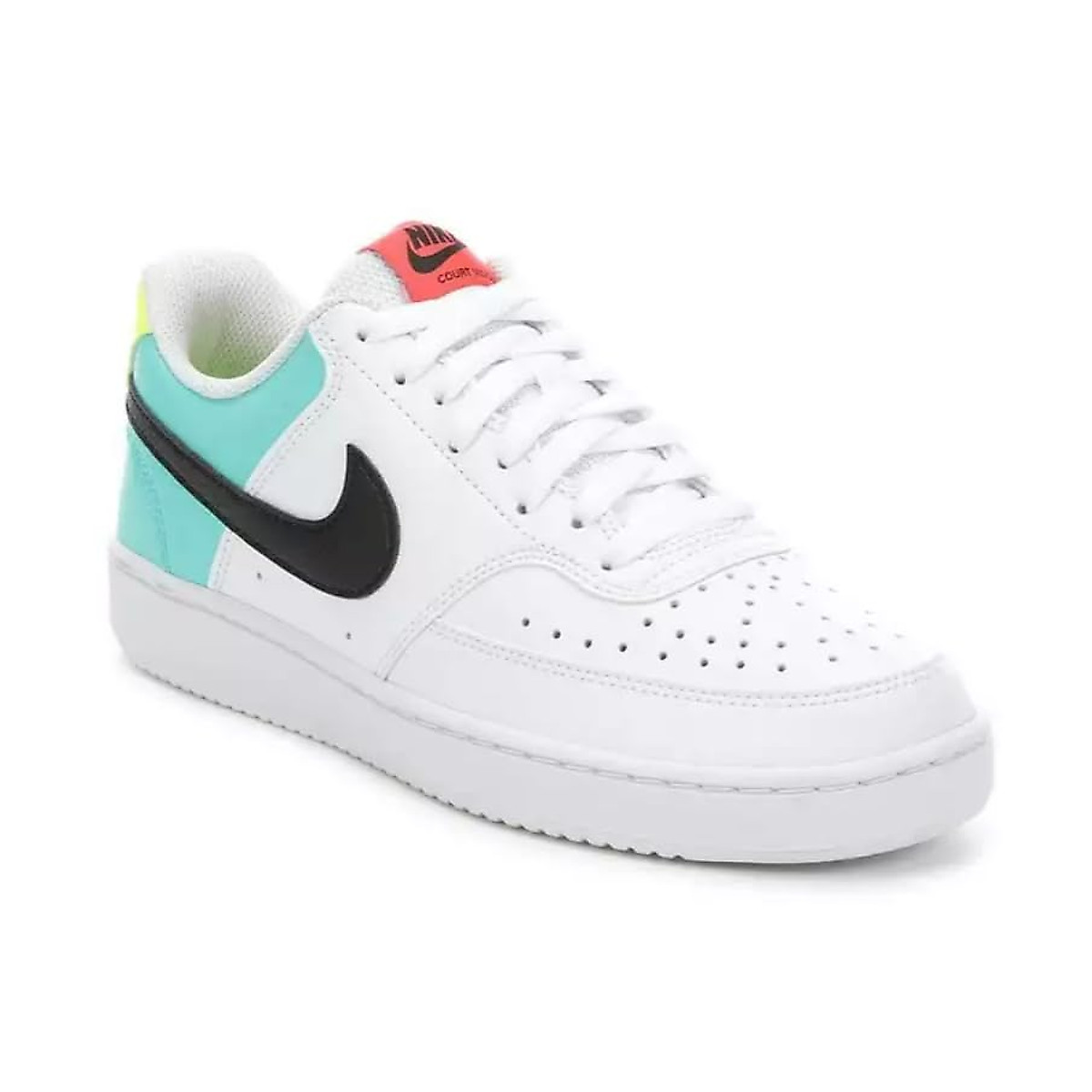Nike Women's Court Vision Low Sneaker, White/Multi, 9 Regular US