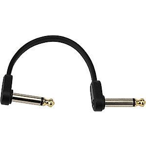 D’Addario Accessories Classic Series Flat Guitar Patch Cables - Guitar Pedal Cable with ¼ Inch Ends - Durable & Reliable - Instrument Cable for Pedalboards - 4in Offset - 2-Pack