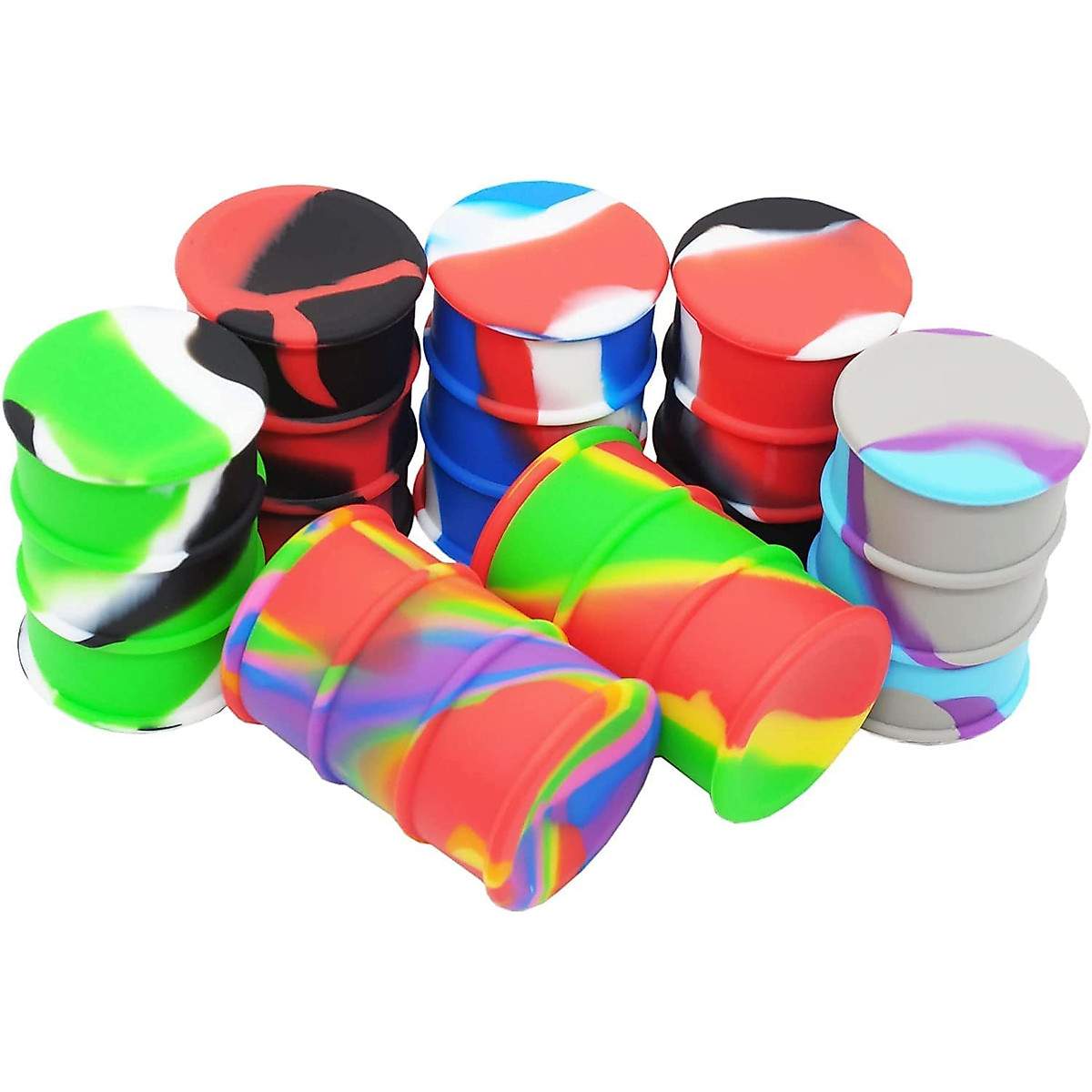 vitakiwi 26ml Barrel Silicone Concentrate Containers Non-stick Food Storage Jars with Carving Tool