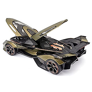 Maisto - 1/18 Diecast Scale Model Compatible with Lamborghini Replica V12 Vision Gran Turismo Metal Sports Car Model (Green) (Green)
