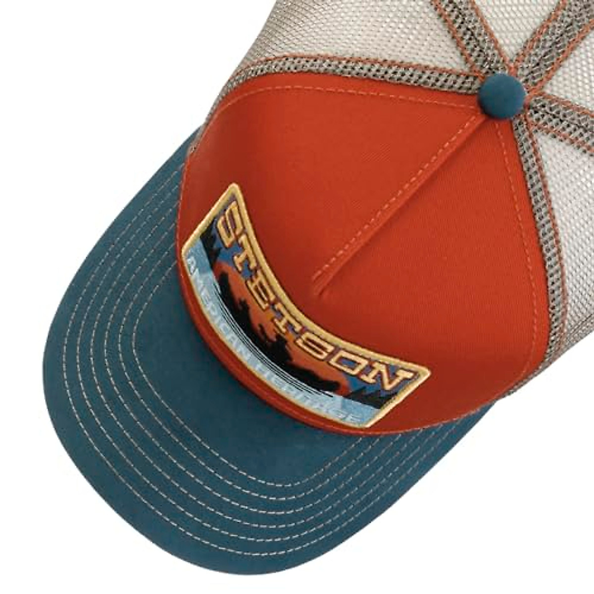 Stetson Canoe Trucker Cap Men Blue-red One Size