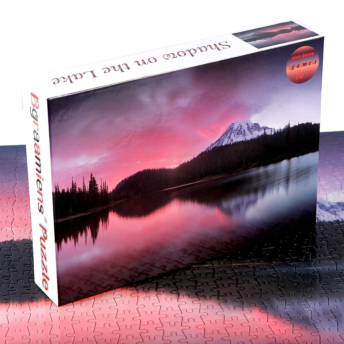 Bgraamiens Puzzle-Shadow on The Lake-1000 Pieces Peaceful Lake and Mountain Nature Scenery Series Jigsaw Puzzles