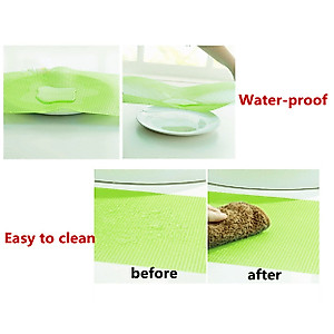 HityTech 4 Pack Refrigerator Mats, EVA Refrigerator Liners Washable Can Be Cut Refrigerator Pads Fridge Mats Drawer Table Placemats/Size 17.7" x 11.8" - Green
