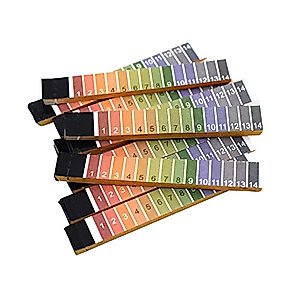 pH Test Strips 1-14 Range, 200 Testing Papers (20 x 10 Booklets in Plastic Vial) - for Acid & Alkaline Levels, Water, Soil, Wine, Soap-Making, Chemistry, Pool - Eisco Labs