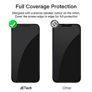 JETech Full Coverage Screen Protector for iPhone 14 Plus 6.7-Inch (NOT FOR iPhone 14 6.1-Inch), Black Edge Tempered Glass Film with Easy Installation Tool, Case-Friendly, HD Clear, 3-Pack
