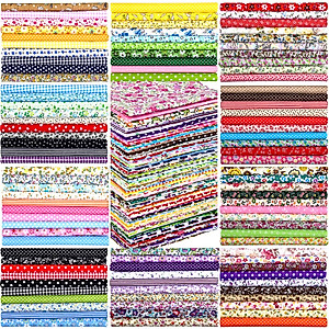 Newwiee 200 Pcs 8 x 8 Inch Cotton Fabric Bundle Precut Cotton Craft Fabric Multi Color Printed Floral Square Patchwork Fabric Sewing Quilting Fabric Supplies for Kids DIY Craft Scrapbooking
