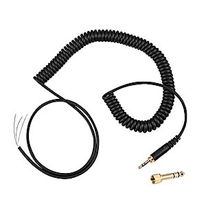 Replacement 3.5mm Male Plug to Bare Wire Open End, 3.5mm Plug Jack Connector Audio Cable for Beyerdynamic DT 770/770PRO/990/990PRO Headphones Repair, with 6.35mm Plug